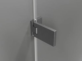 Mexen Lunar-F, L pravé sklápěcí sprchové dveře 140 cm, 8mm čiré sklo, broušený grafit profil, 836SL-140-050-66-00-P