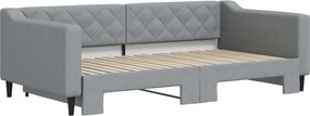 Válenda s přistýlkou a světle šedá 100 x 190 cm textil 3197503
