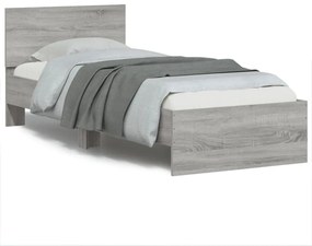 Rám postele s čelem šedý sonoma 75 x 190 cm kompozitní dřevo