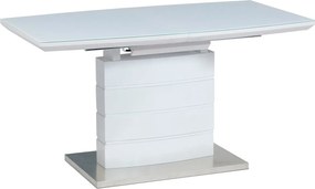 Autronic Rozkládací jídelní stůl HT-440 WT bílá lesk/sklo