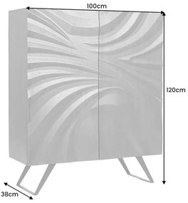Massive home | Vysoká komoda HURRICANE 120cm 3D akátové dřevo
