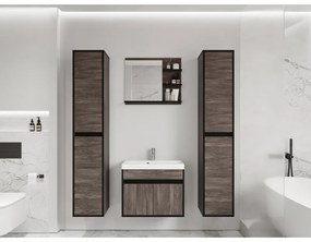 Koupelnový nábytek Garmuzo XL, Barva: wotan / wotan + bílý lesk, Sifon k umyvadlu: ne, Baterie: ne