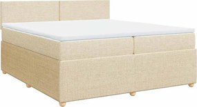 Box spring postel s matrací krémová 200x200 cm textil 3289861
