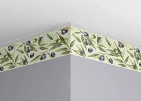 Samolepící bordura na zeď Olivová Ratolest Na Mentolově Zelené | 5 m x 13.8 cm | DWB8517