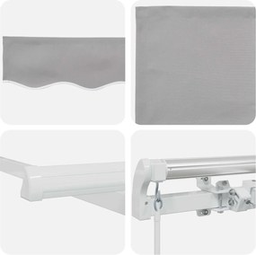 Stahovací markýza Světle šedá 300 x 250 x 165 cm 3330087