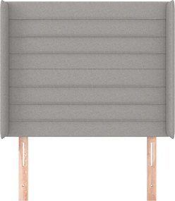 Čelo postele typu ušák světle šedé 83x16x118/128 cm textil 3119694