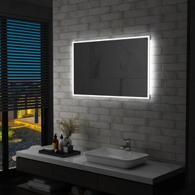 144728 vidaXL Koupelnové nástěnné zrcadlo s LED osvětlením 100 x 60 cm