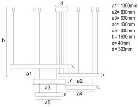 LED Stmívatelný lustr na lanku LED/220W/230V 3000-6500K + dálkové ovládání