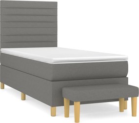 Box spring postel s matrací tmavě šedá 100 x 200 cm textil 3137214