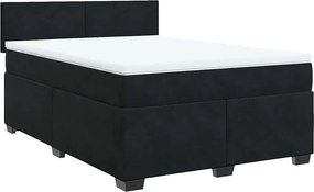 Box spring postel s matrací černá 160x200 cm samet 3286350