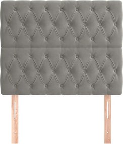 Čelo postele světle šedé 90x7x118/128 cm sametové 3116704
