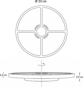 Kulatý otočný servírovací podnos GIRO, Ø 33 cm, bambus