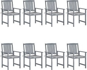 vidaXL Zahradní židle s poduškami 8 ks masivní akáciové dřevo [3078234] Barva: Vzor šedá kostka