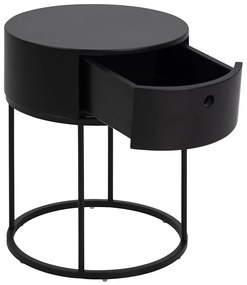 Stylový noční stolek Ariel oválný černý - Skladem