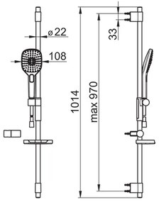 Hansa Sprchová souprava HANSAACTIVEJET STYLE s tyčí s 3-polohovou sprchou 84370230