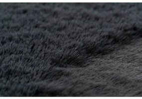 Kulatý koberec BUNNY antracit, imitace králíčí kožešiny velikost kruh 140 cm | krásné koberce cz