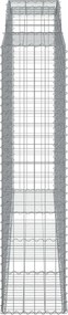 Klenuté gabionové koše 2 ks 300x50x200/220cm pozinkované železo 3146791