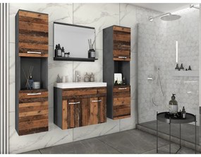 Koupelnový nábytek Floryna XL, Barva: bílá + šedý lesk, Sifon k umyvadlu: ano, Baterie: bez baterie