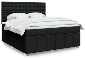 Box spring postel s matrací černá 180x200 cm textil 3291763