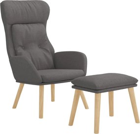 Relaxační křeslo s podnožkou tmavě šedé textil 3097751