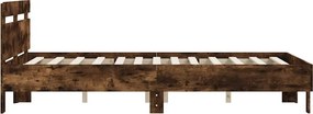 Rám postele s čelem kouřový dub 120 x 200 cm kompozitní dřevo 3207431