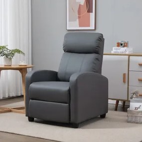 HOMCOM Relaxační křeslo, televizní křeslo s vibrační masáží, polohovací funkcí, 2 masážní body, dálkové ovládání, 68 x 88 x 98 cm Šedá
