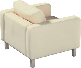 Potah na křeslo IKEA Karlstad, krátký barva krémová látka lesklé, pletený vzor