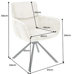 Designová otočná židle Parthenia béžová