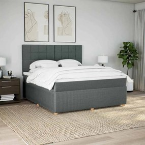 Box spring postel s matrací tmavě šedá 180x200 cm textil 3294436