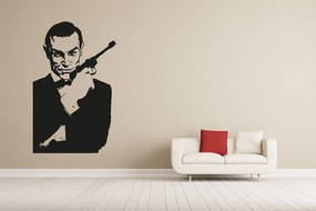 Lepy.cz Samolepka na zeď James Bond -Sean Connery Velikost (šířka x výška): 40x64cm, Barevná varianta: Bílá