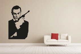 Lepy.cz Samolepka na zeď James Bond -Sean Connery Velikost (šířka x výška): 55x86cm, Barevná varianta: Světle žlutá