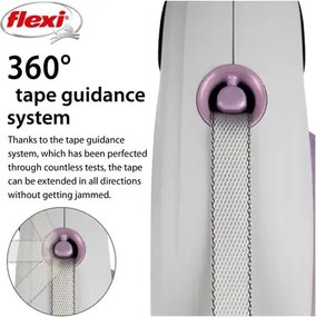 Flexi Select M pásek 7m světle šedo-fialové / Vodítko