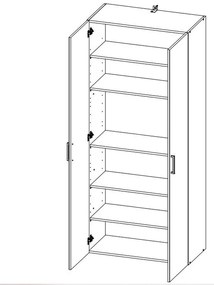 Policová skříň Multiraum, 70 cm, grafit