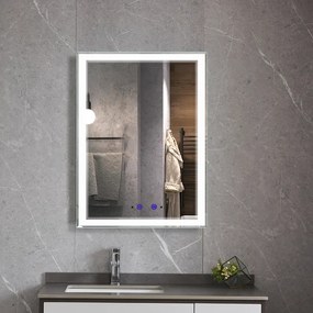 Bezdoteku Nemlžící koupelnové zrcadlo s LED osvětlením na výšku 80x60 cm KZ2