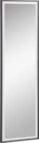HOMCOM Nástěnné Zrcadlo 120L x 35W cm - Nátěr proti rozbití, Dodávaný instalační systém - Rám z černé hliníkové slitiny