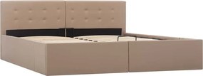 Rám postele s úložným prostorem cappuccino umělá kůže 160x200cm 285532