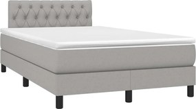 Box spring postel s matrací světle šedá 120 x 200 cm textil 3140281