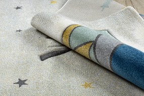 Dywany Łuszczów, Dětský kusový koberec Petit Tipi grey, 140x190, modrá, dětský pokoj