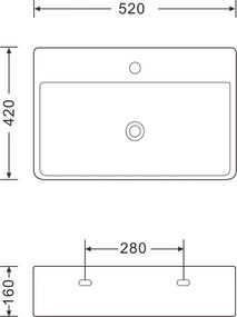 Bruckner Neasa umyvadlo 52 x 42 cm s otovrem pro baterii s přepadem keramické bílá 201.116.4