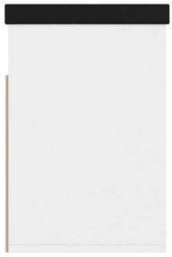 Lavice s botníkem a poduškou bílá 80 x 30 x 47 cm dřevotříska - Default Title