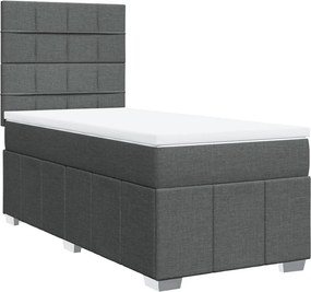 Box spring postel s matrací tmavě šedá 90x190 cm textil 3293824