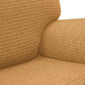 Super strečové potahy  RUBINIA zlatá rohová sedačka (š. 340 - 540 cm)