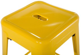 Sada 2 ocelových barových stoliček 76 cm žluté CABRILLO Beliani
