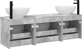 Sada koupelnových skříněk 3 ks Betonově šedá 3405760