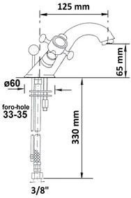 Sapho - Umyvadlová baterie s výpustí ANTEA zlatá
