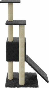 Škrabadlo pro kočky se sisalovými sloupky tmavě šedé 92 cm 171514
