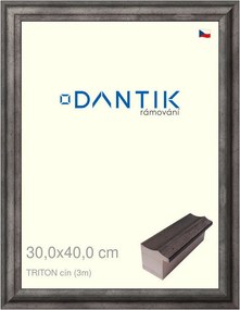 DANTIK rámeček 30x40 | TRITON cín (Plexi Čiré)