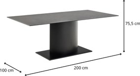 Jídelní stůl Marbella 200 cm černý