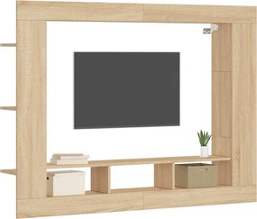 vidaXL TV skříňka 152 x 22 x 113 cm kompozitní dřevo [833724] Barva: kouřový dub