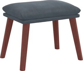 Relaxační křeslo s podnožkou tmavě šedé samet 3315139